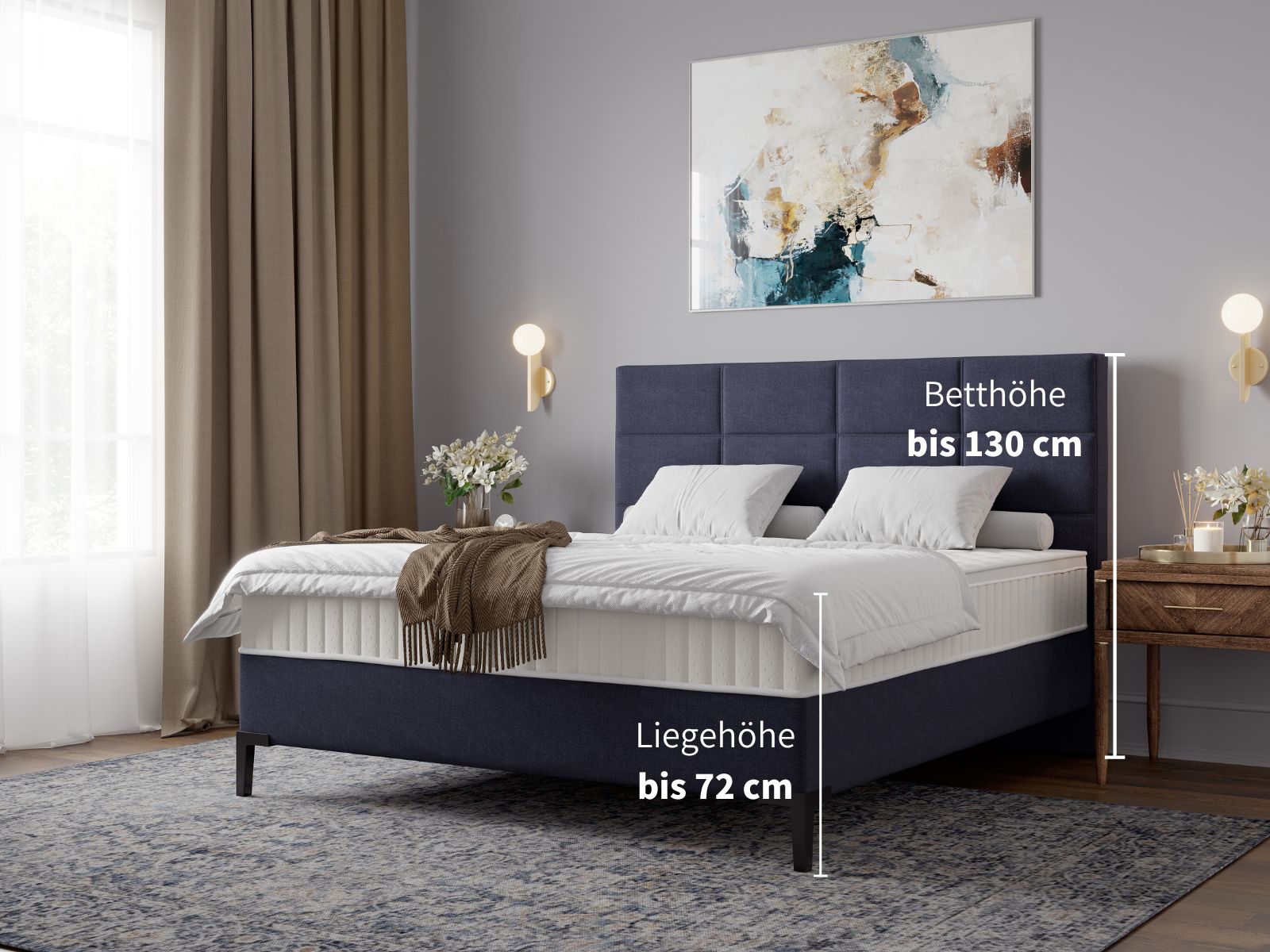 Die ideale Höhe für Dein Boxspringbett – 5 Faktoren [+ Tipps] ️