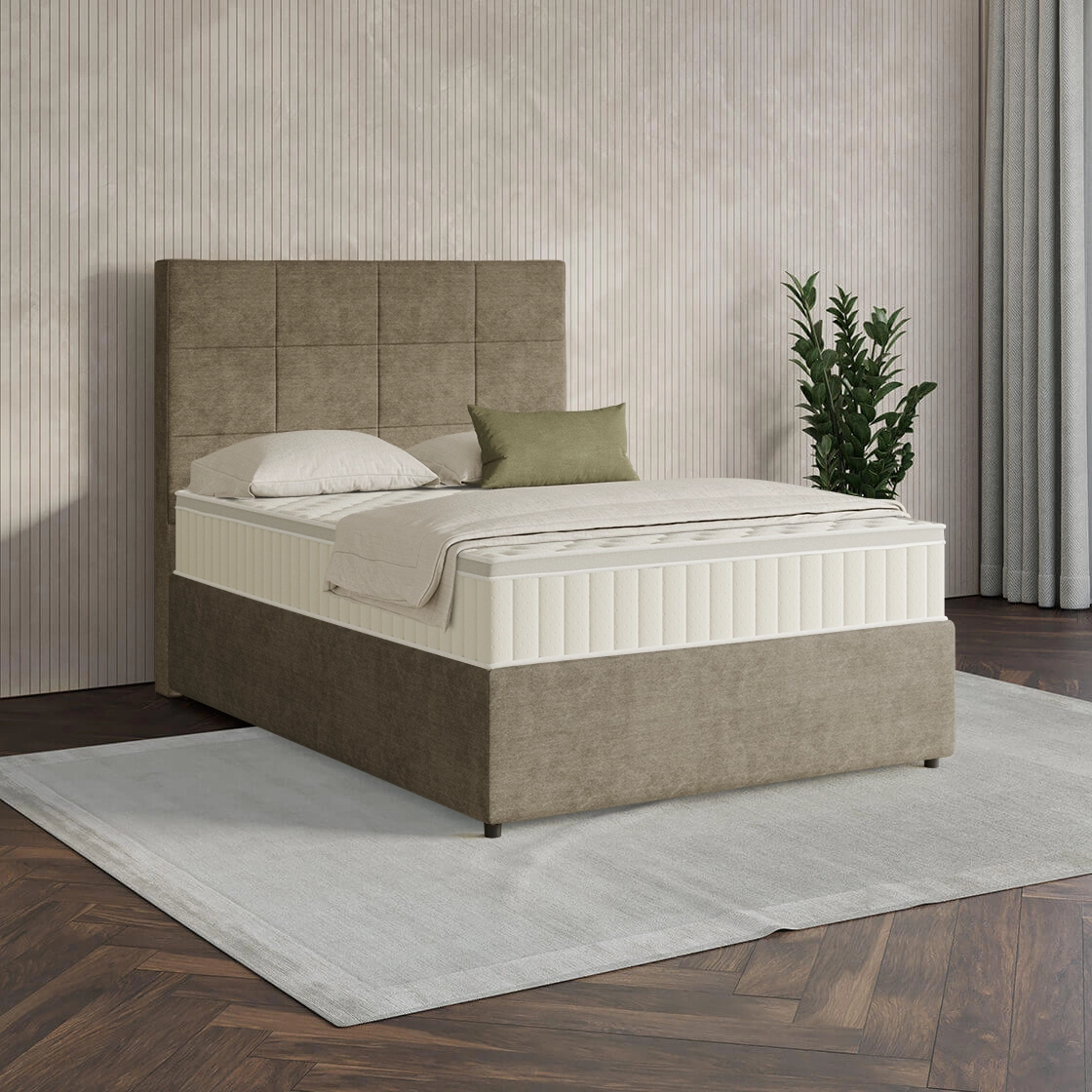119 Boxspringbetten Einzelbett Braun / Beige [konfigurierbar]